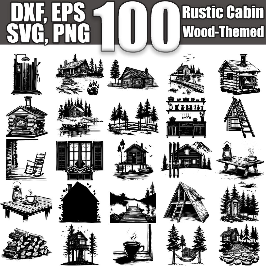 Rustic Cabin SVG Bundle: Wood-themed Designs (digital Download) - Etsy