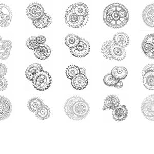 128+ Mechanical Gears Procreate Brush Set | Stamps for Procreate ...