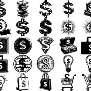 Dollar Sign SVG Bundle, Set of 100, Instant Digital Download Svg Png ...