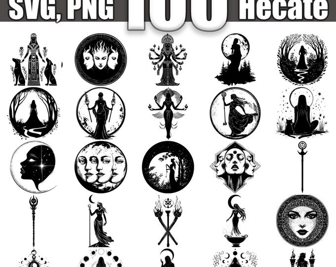 Hecate Goddess SVG PNG Designs | Witchcraft Digital Clipart | Mystical ...