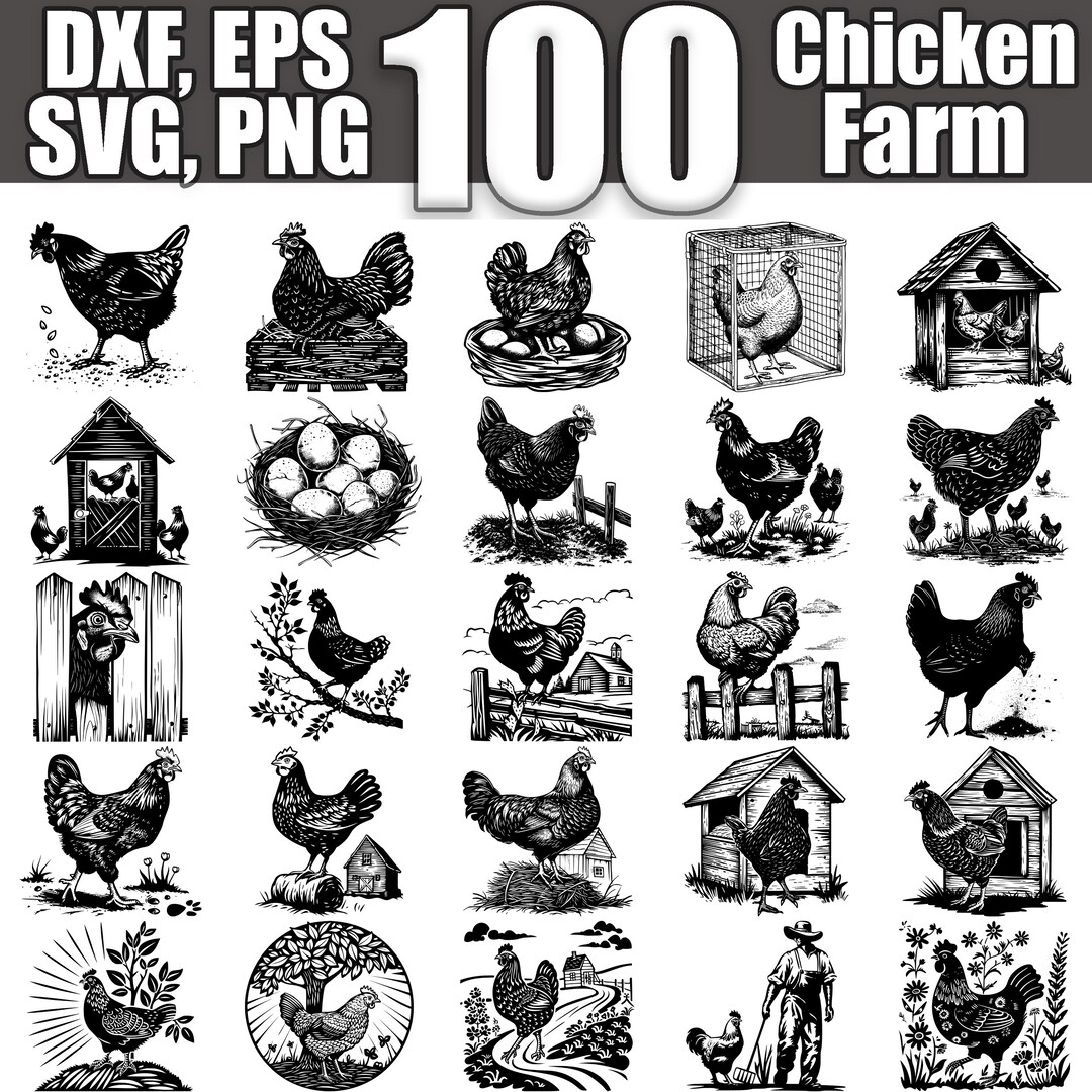 Chicken Farm SVG Bundle, Set of 100, Instant Digital Download Svg Png ...