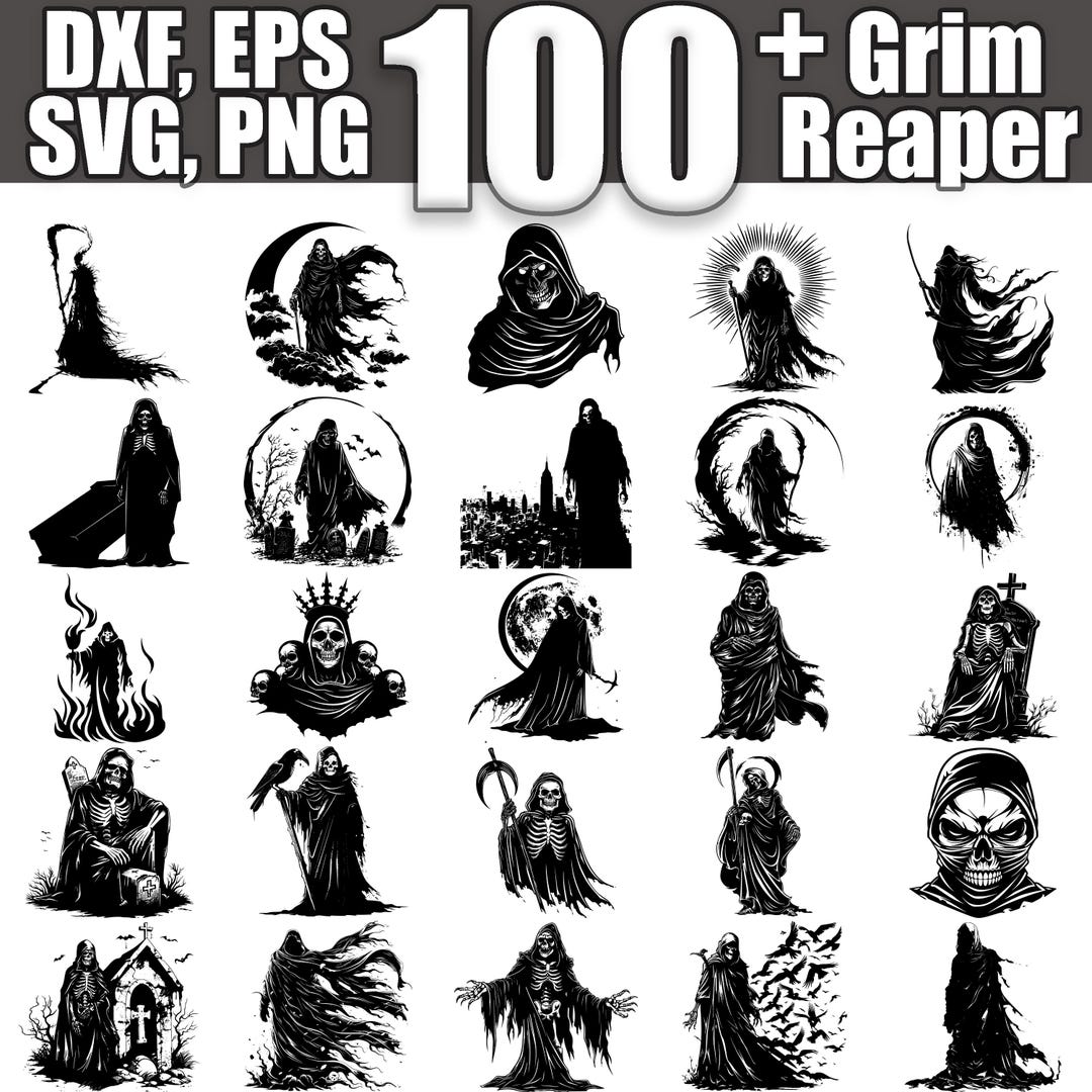 Grim Reaper SVG Bundle, Set of 100, Instant Digital Download Svg Png ...