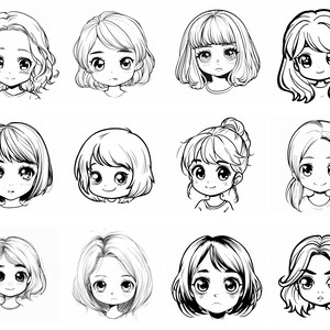 151+ Chibi Face Procreate Brush Set | Stamps for Procreate | Instant ...