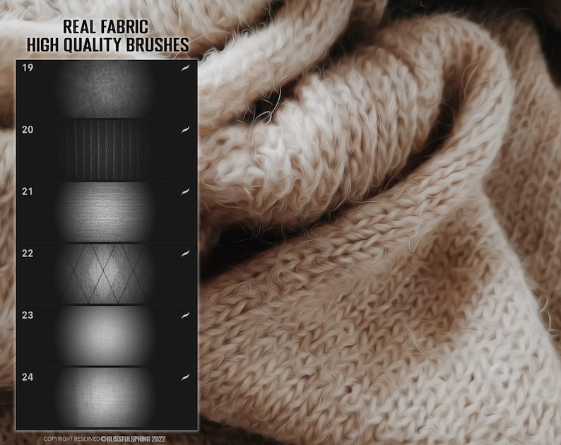 100 Texture Brushes for Procreate Bundle Textile Brushes - Etsy