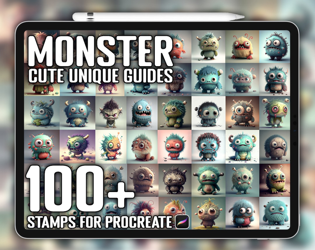 100+ Procreate Monster Stamps, Procreate Monster Guides, Procreate ...