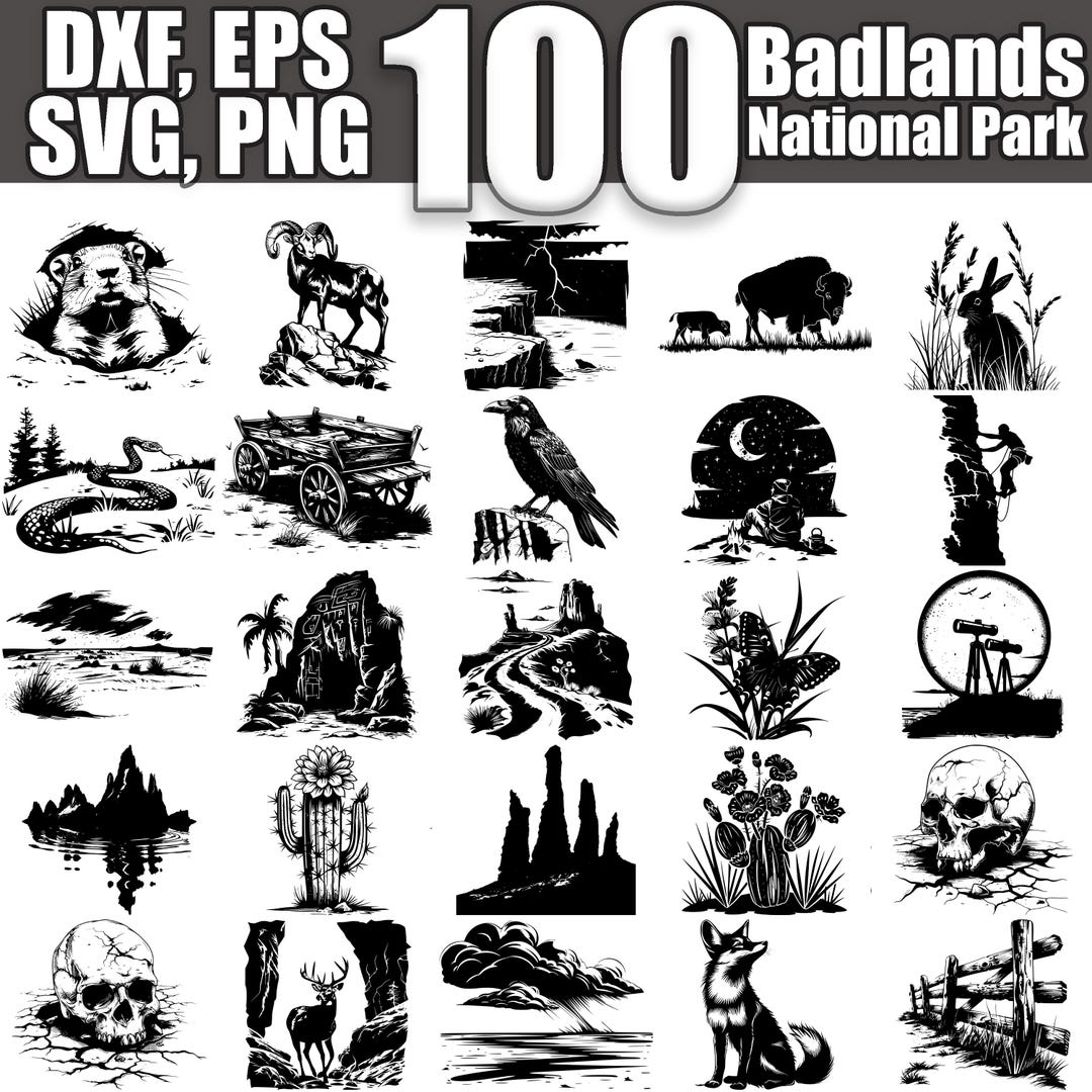Badlands National Park SVG Bundle, Set of 100, Instant Digital Download ...