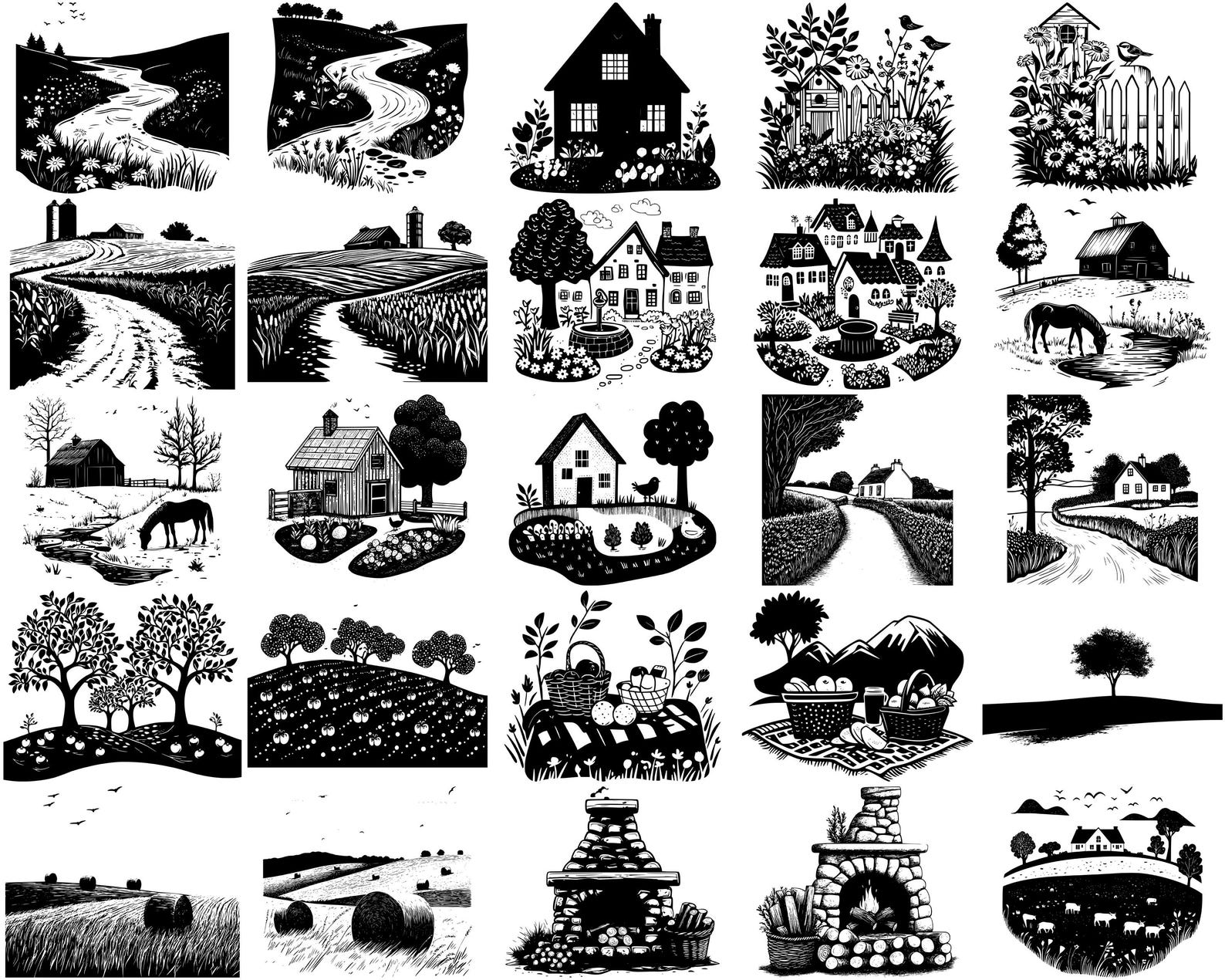 Countryside SVG Bundle, Set of 100, Instant Digital Download Svg Png ...