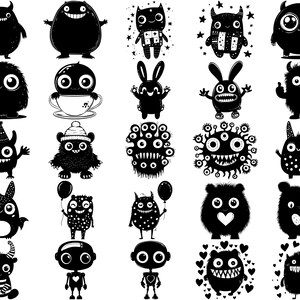 Cute Monster SVG Bundle, Set of 100, Instant Digital Download Svg Png ...