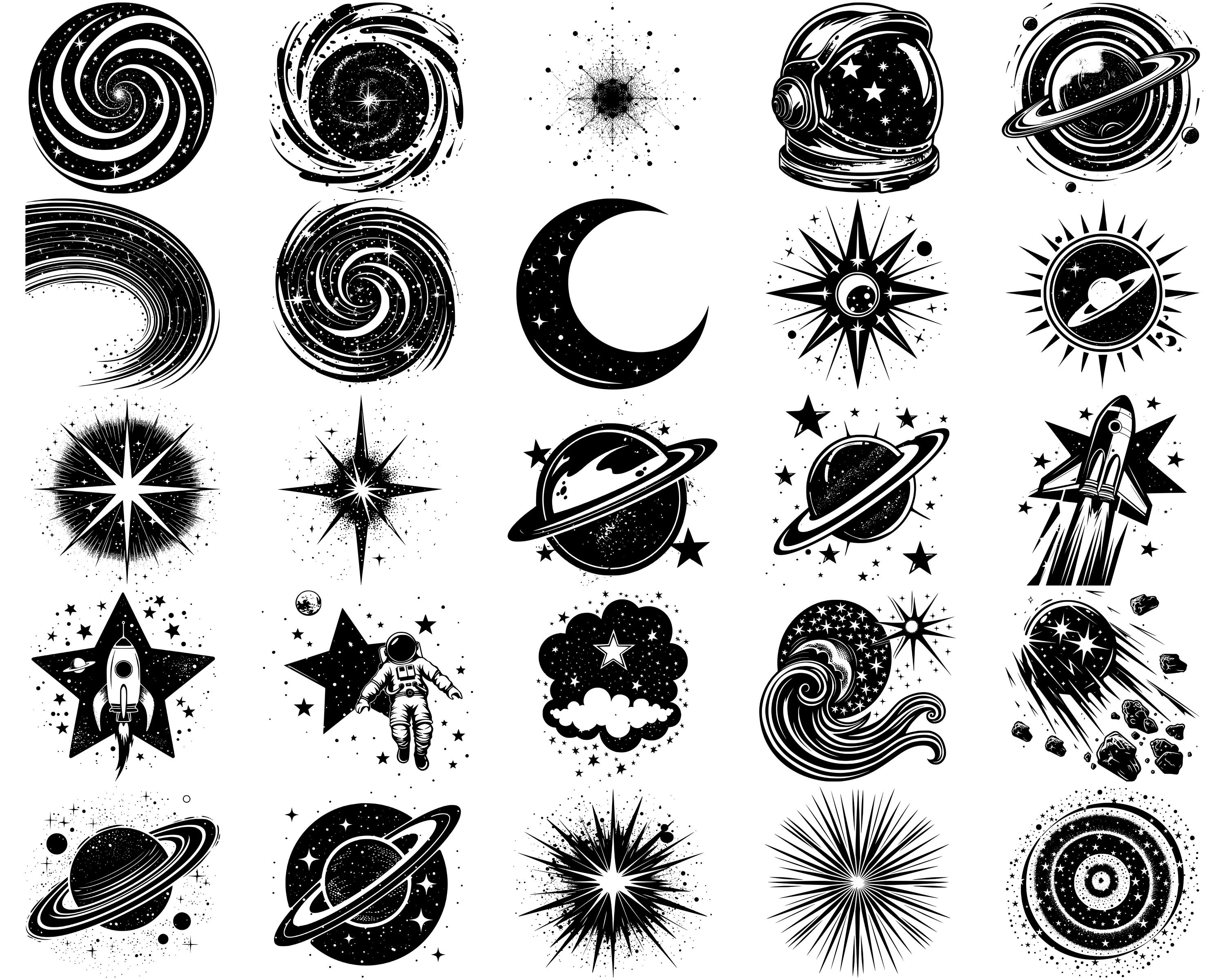 Space Stars SVG Bundle, Set of 100, Instant Digital Download Svg Png ...