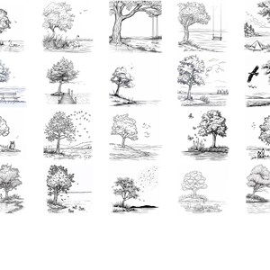 128+ Tree Lake by Nature Procreate Brush Set | Stamps for Procreate ...