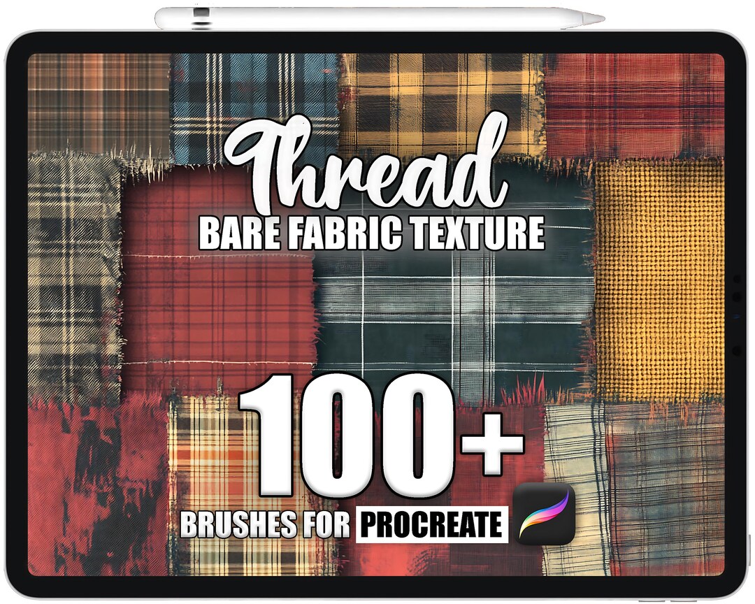 100+ Threadbare Fabric Texture Procreate Pattern Brushes, Seamless ...