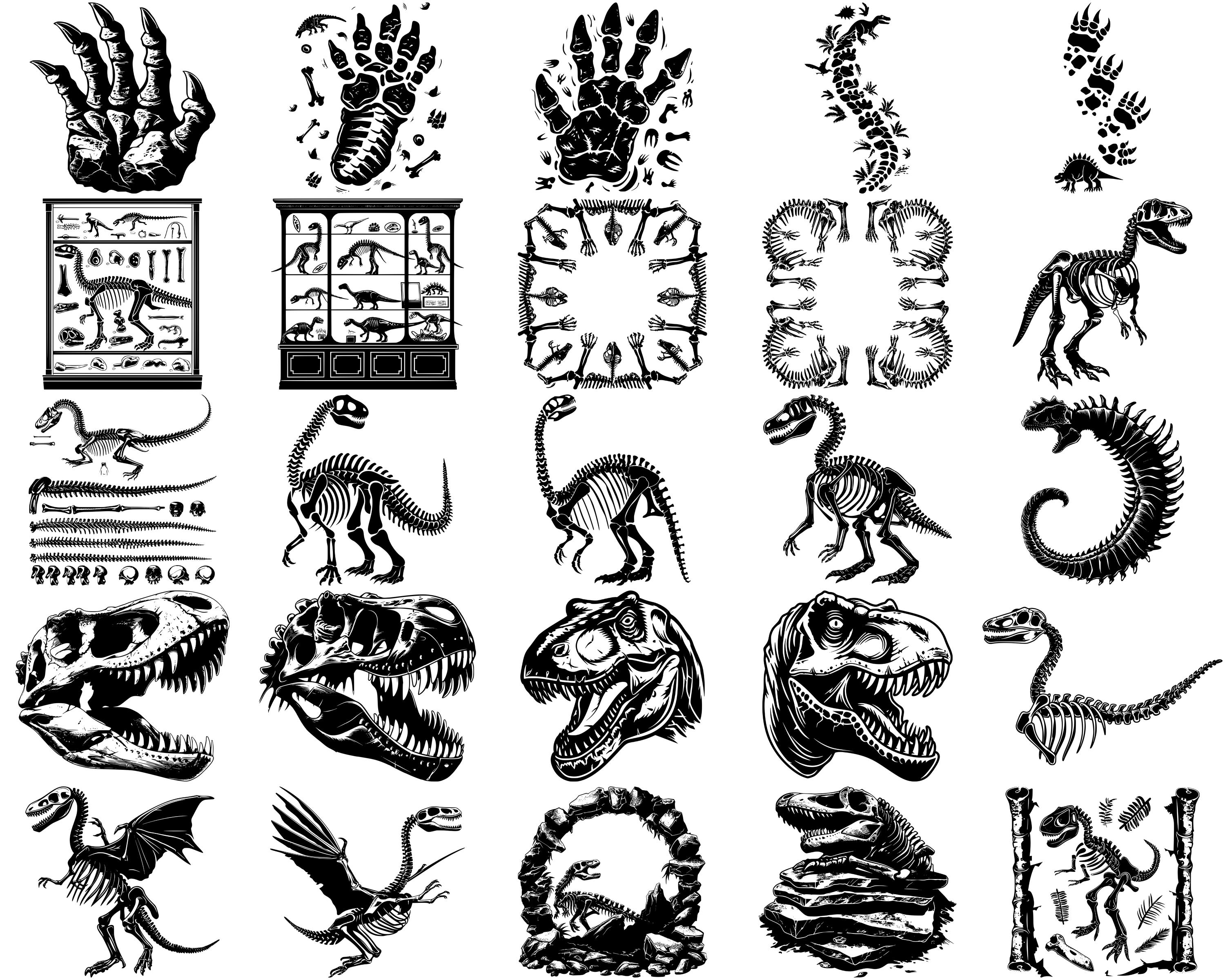Dino Bones SVG Bundle, Set of 100, Instant Digital Download Svg Png Dxf ...