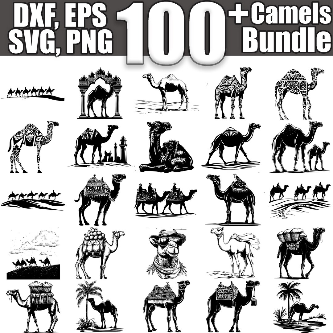 Camel SVG Bundle, Set of 100, Instant Digital Download Svg Png Dxf Eps ...