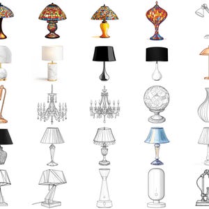 128+ Table Lamp Procreate Brush Set | Stamps for Procreate | Instant ...