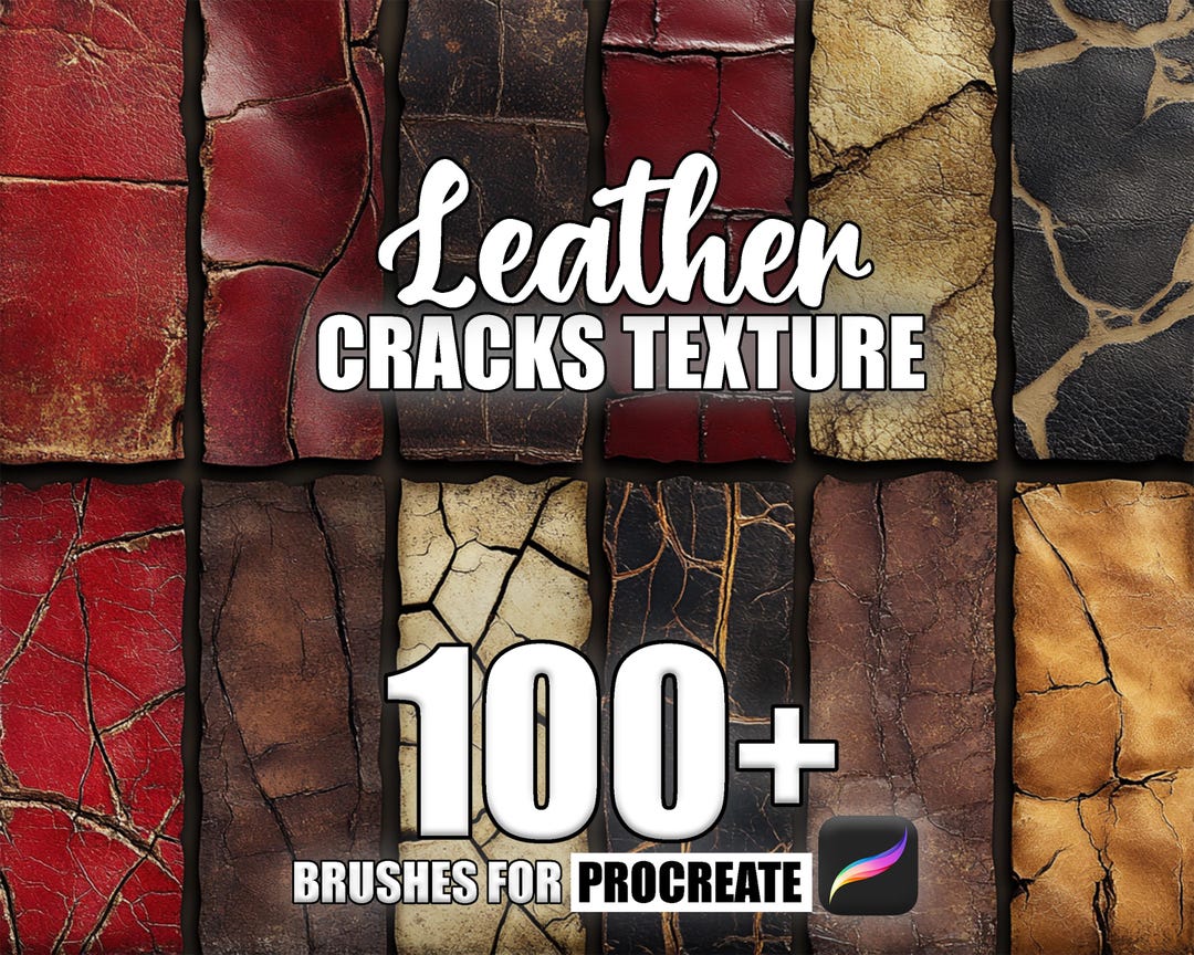 Leather Cracks Texture Procreate Brushes: 100+ Seamless Patterns ...