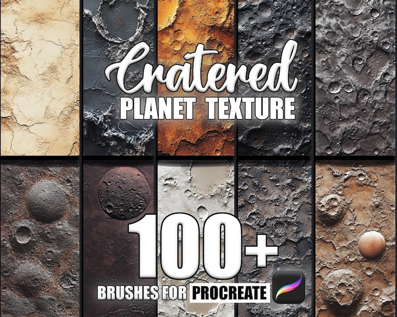 100+ Cratered Planet Texture Procreate Brushes: Seamless Patterns ...