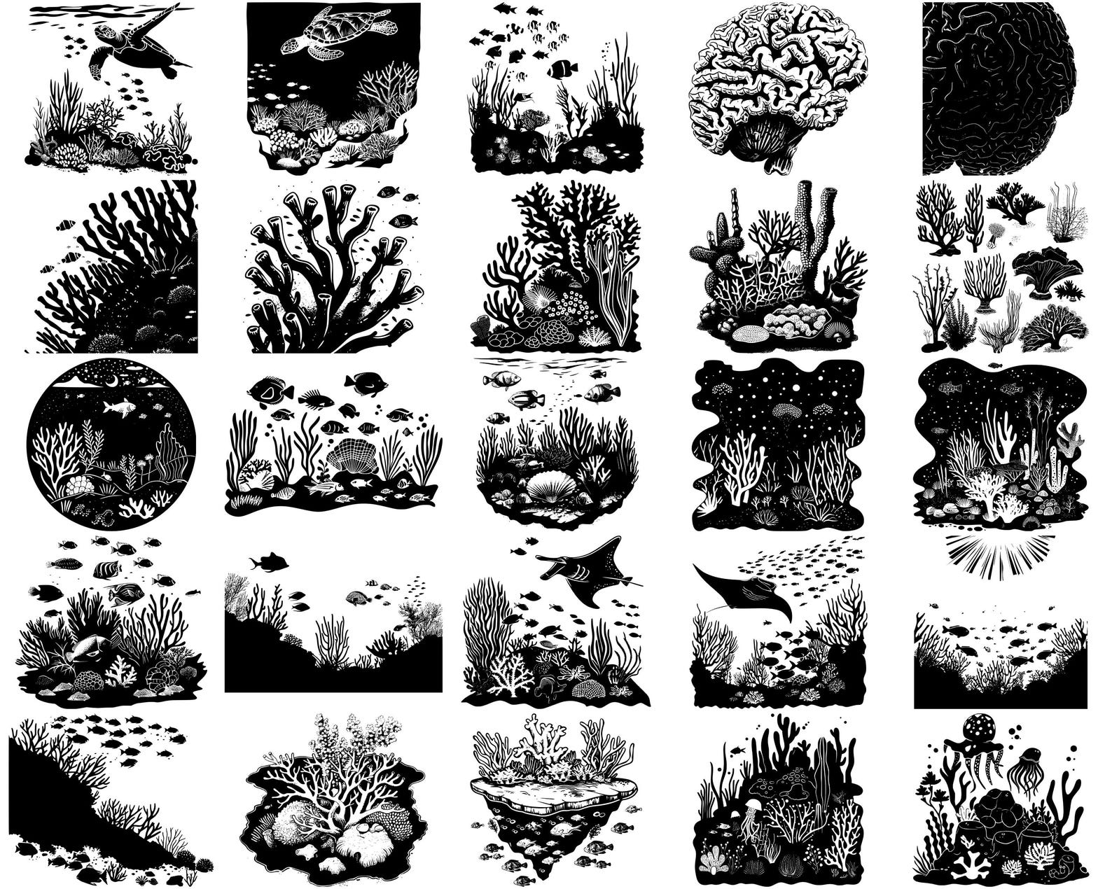 Coral Reef SVG Bundle, Set of 100, Instant Digital Download Svg Png Dxf ...