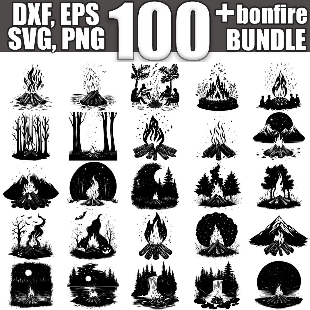 Bonfire SVG Bundle, Set of 100, Instant Digital Download Svg Png Dxf ...