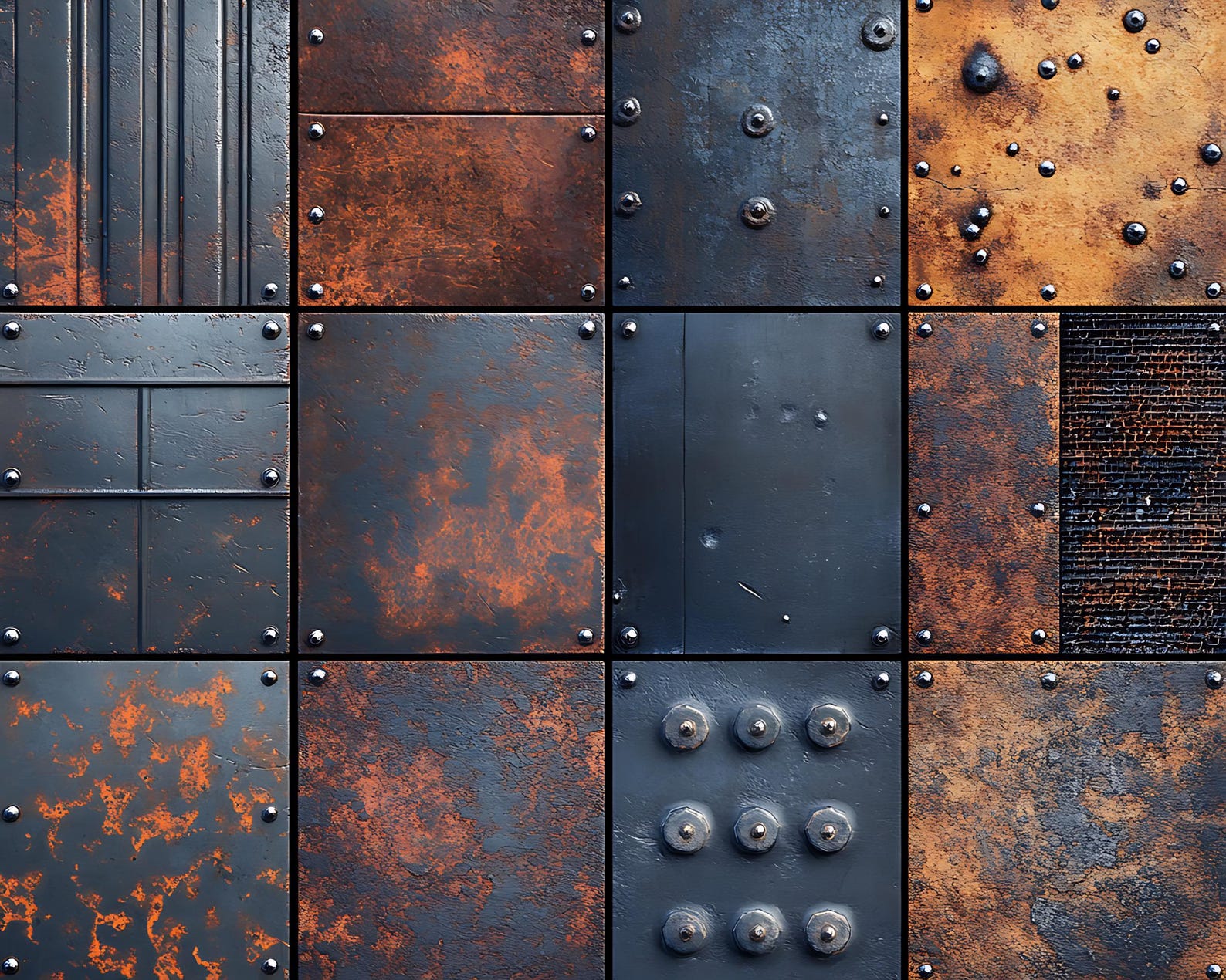Oxidized Metal Texture Procreate Brushes: 100+ Seamless Patterns ...