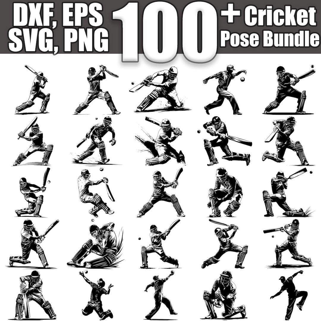 Cricket Pose SVG Bundle, Set of 100, Instant Digital Download Svg Png ...