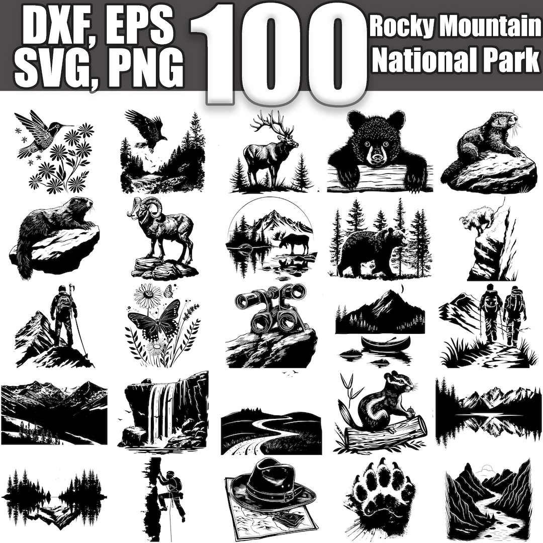 Rocky Mountain National Park SVG Bundle: 100 Designs (digital Download ...