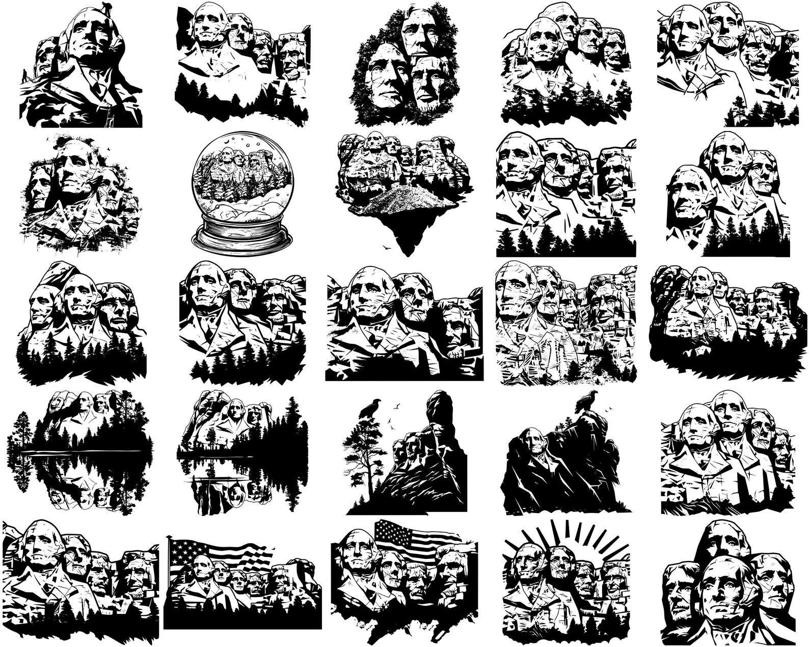 Mount Rushmore SVG Bundle, Set of 100, Instant Digital Download Svg Png ...
