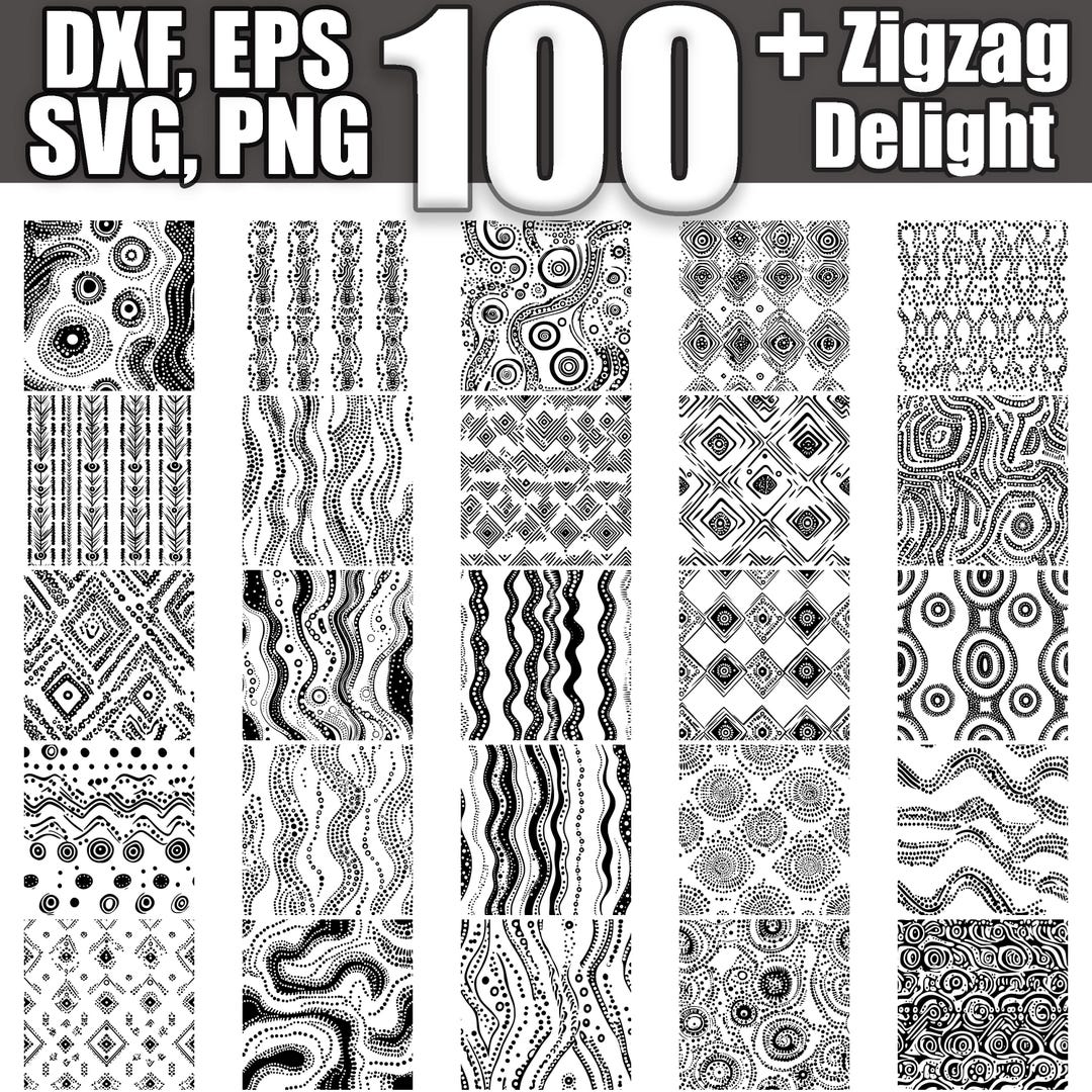 100 Zigzag Pattern SVG Bundle: Seamless Designs (digital Download) - Etsy