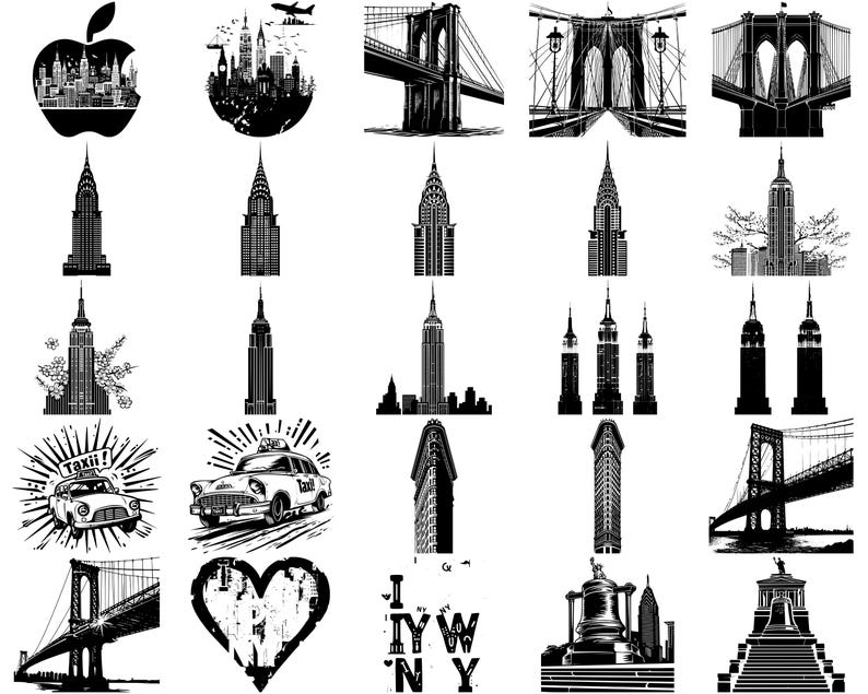 New York City SVG Bundle: 100 NYC Designs (digital Download) - Etsy
