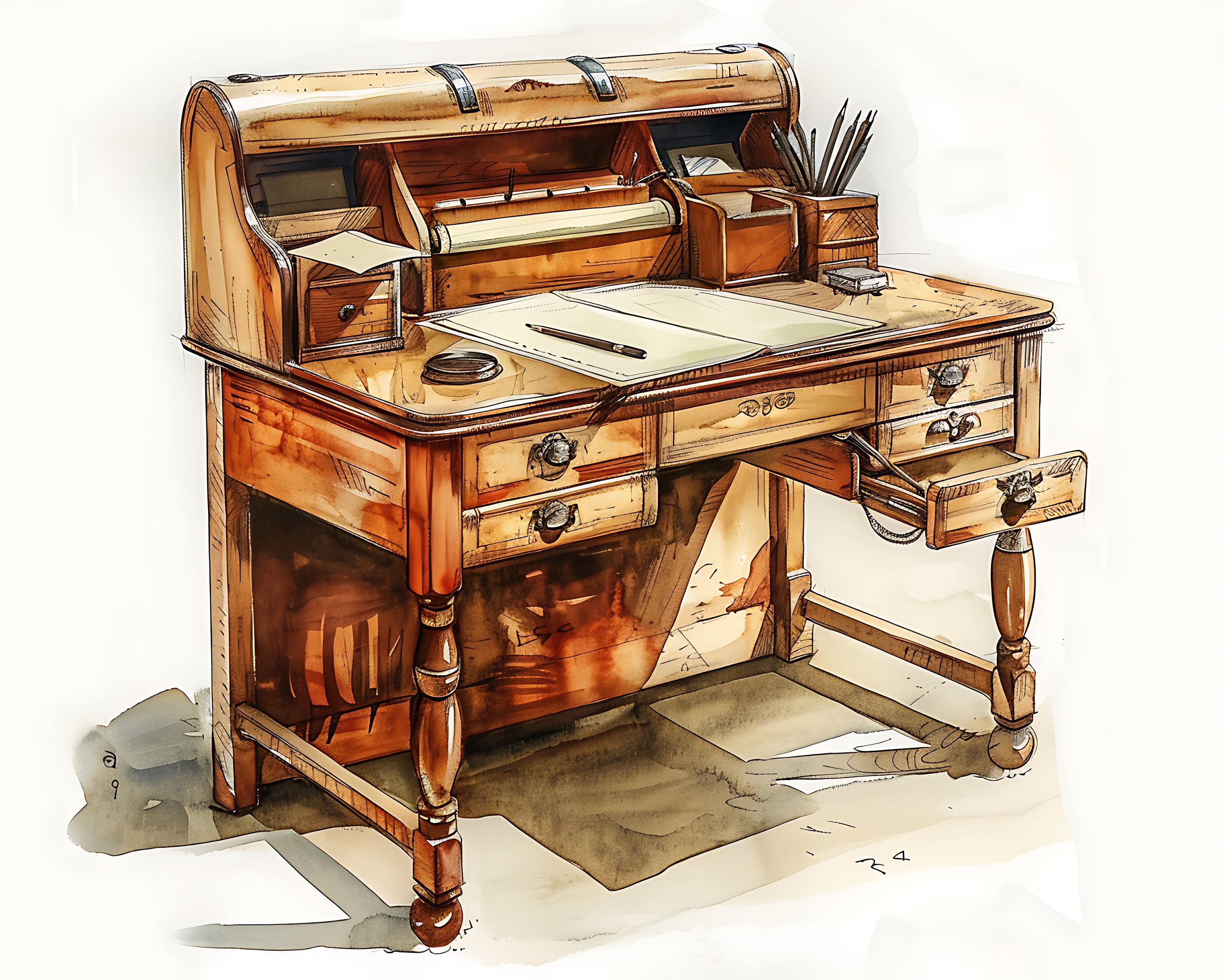 100+ Desk Table Procreate Brush Set | Procreate Stamp Brushes | Instant ...