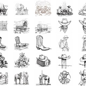 128+ Western Elements Procreate Brush Set | Stamps for Procreate ...