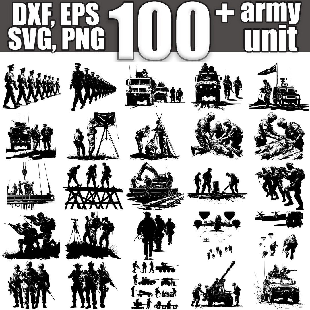 Army Unit SVG Bundle, Set of 100, Instant Digital Download Svg Png Dxf Eps - Etsy