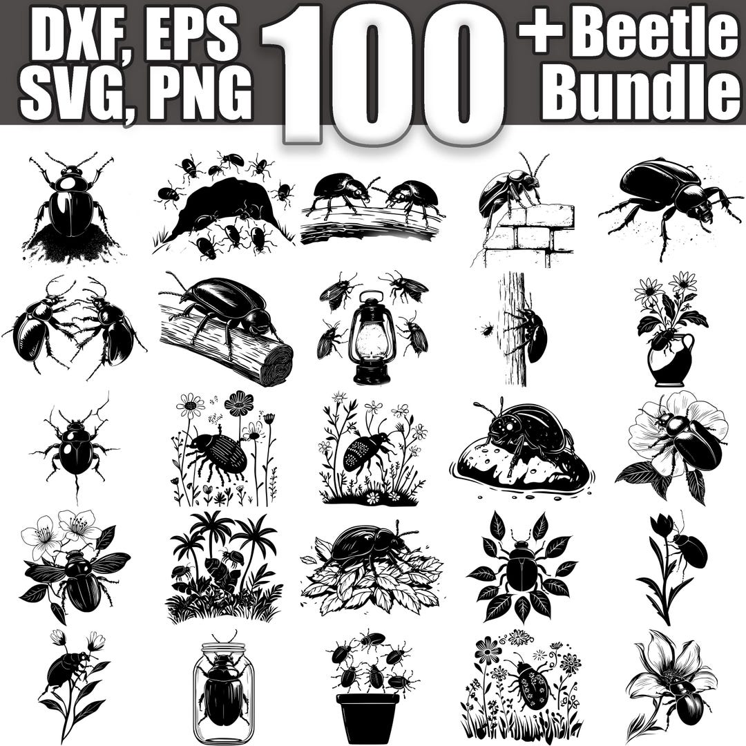 Beetle SVG Bundle, Set of 100, Instant Digital Download Svg Png Dxf Eps ...