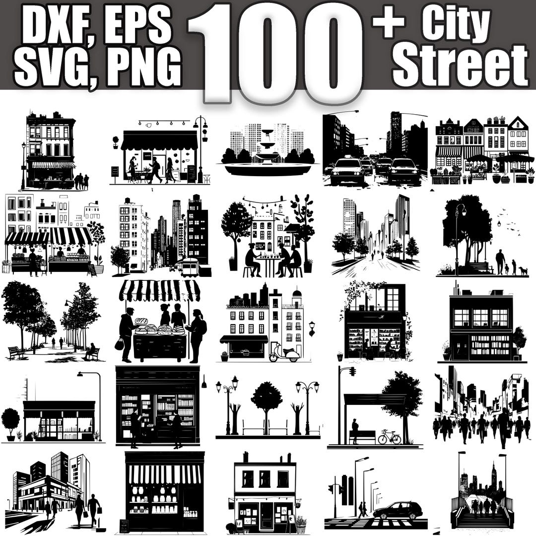 City Street SVG Bundle, Set of 100, Instant Digital Download Svg Png ...
