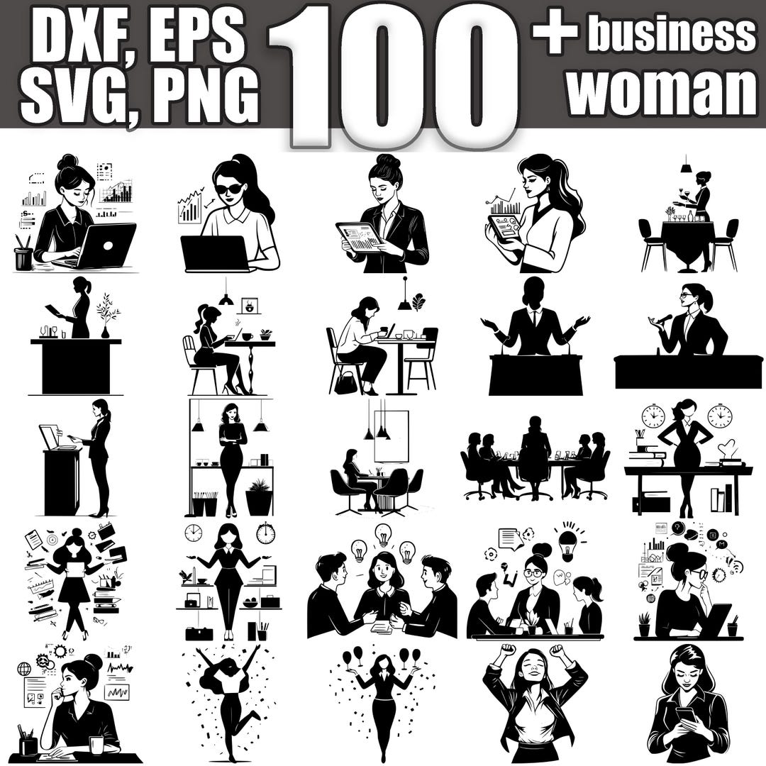 Business Woman SVG Bundle, Set of 100, Instant Digital Download Svg Png ...