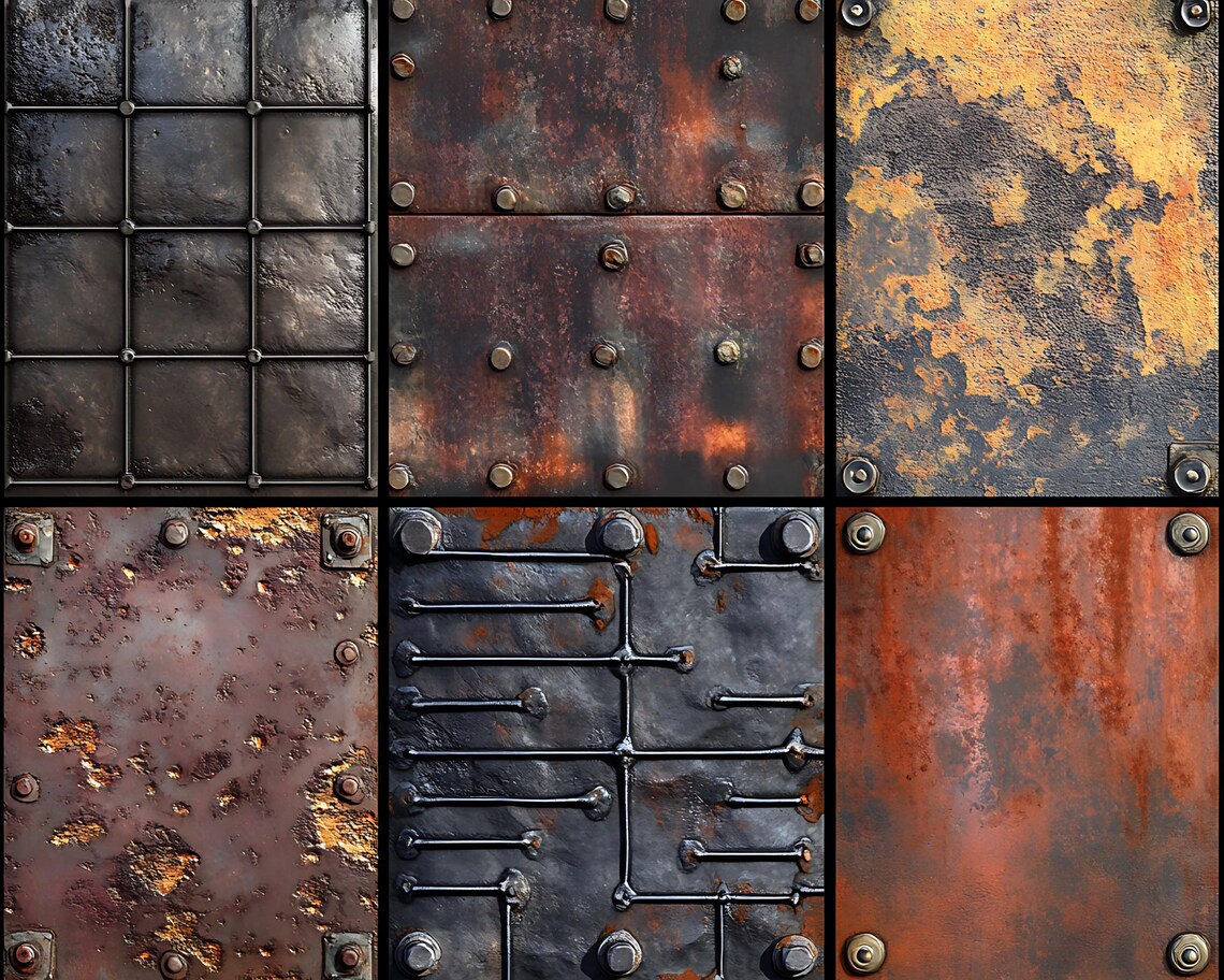 Oxidized Metal Texture Procreate Brushes: 100+ Seamless Patterns ...