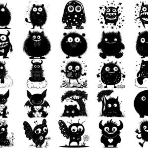 Cute Monster SVG Bundle, Set of 100, Instant Digital Download Svg Png ...