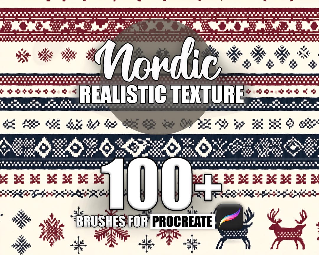 100+ Nordic Texture Procreate Pattern Brushes, Seamless Textures ...