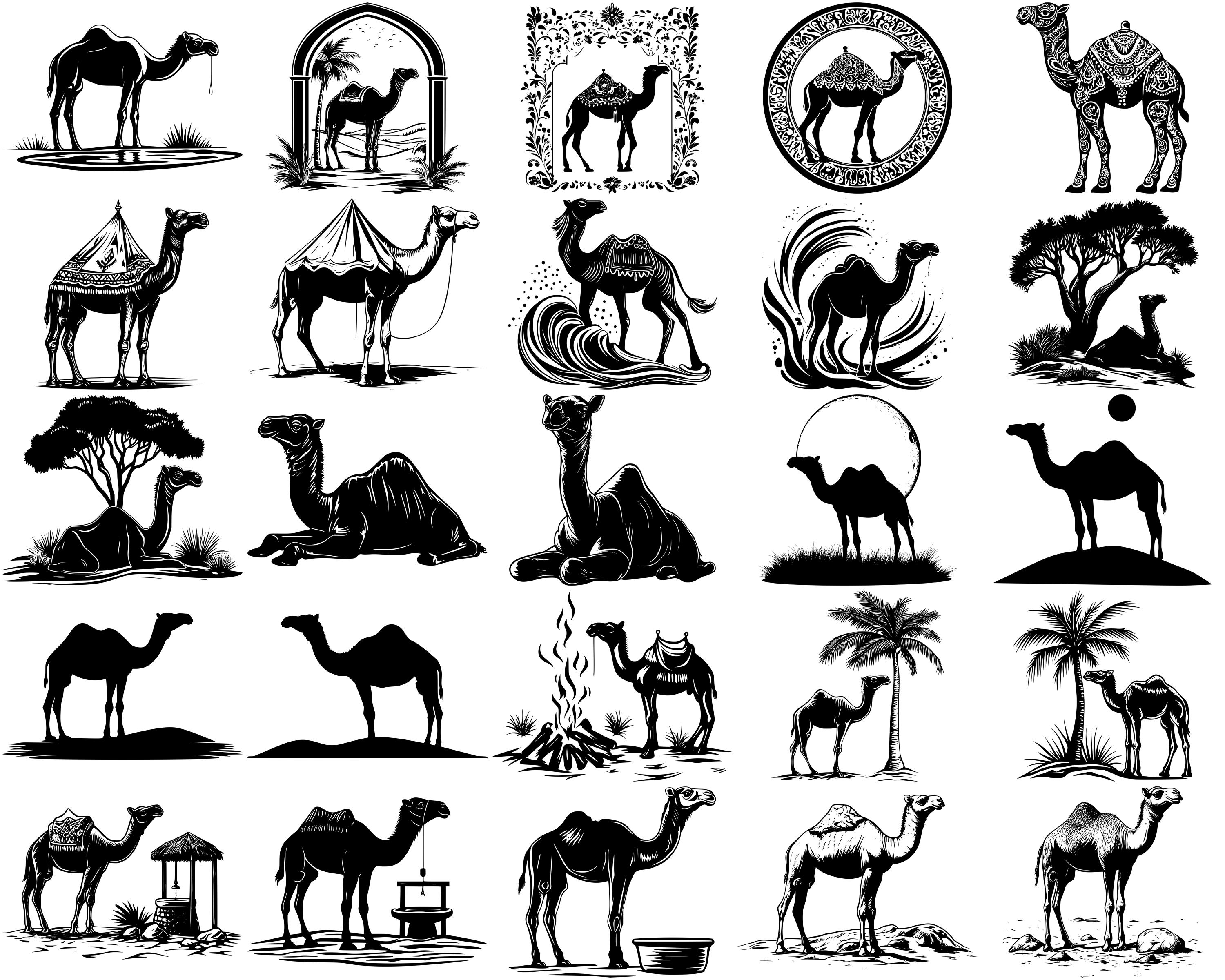 Camel SVG Bundle, Set of 100, Instant Digital Download Svg Png Dxf Eps ...