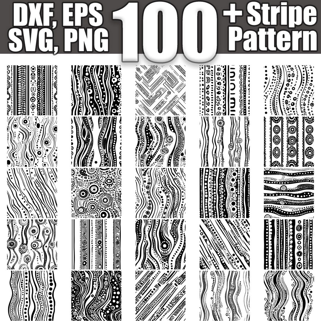 Stripe Pattern SVG Bundle: 100 Seamless Designs (digital Download) - Etsy