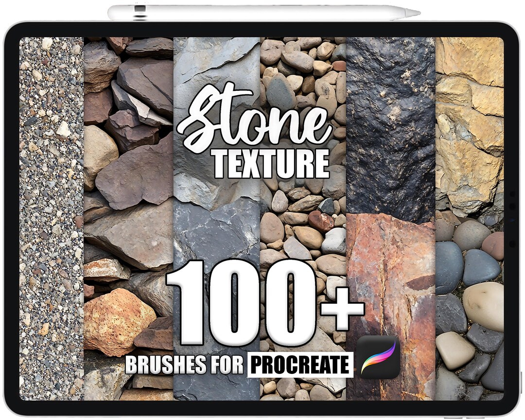 Stone Texture Procreate Brushes: 100+ Seamless Rock Patterns (instant ...