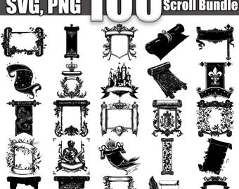 Medieval Scroll SVG Bundle - Etsy