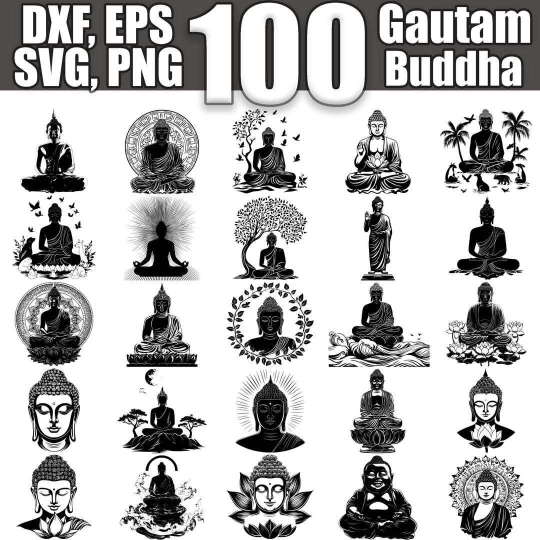 Gautam Buddha SVG Bundle, Set of 100, Instant Digital Download Svg Png ...