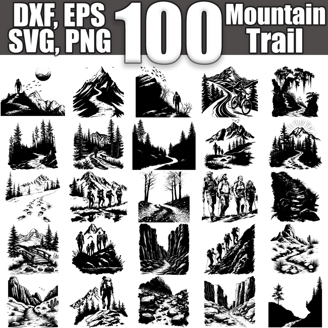 Mountain Trail SVG Bundle, Set of 100, Instant Digital Download Svg Png ...
