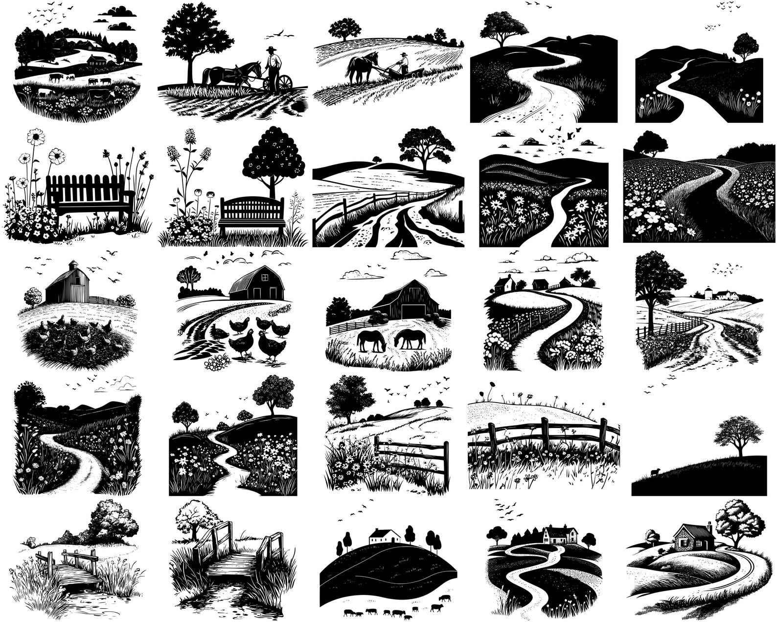 Countryside SVG Bundle, Set of 100, Instant Digital Download Svg Png ...