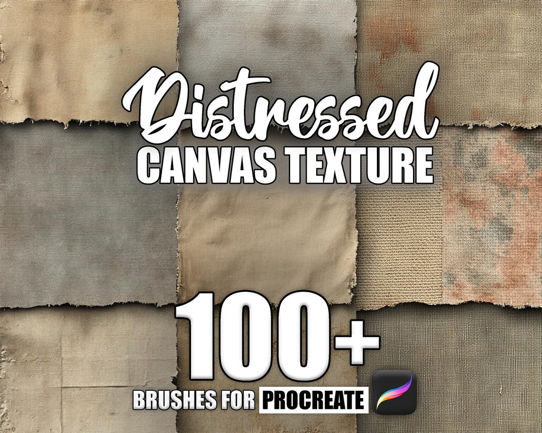 100+ Distressed Canvas Texture Procreate Brushes (digital Download) - Etsy