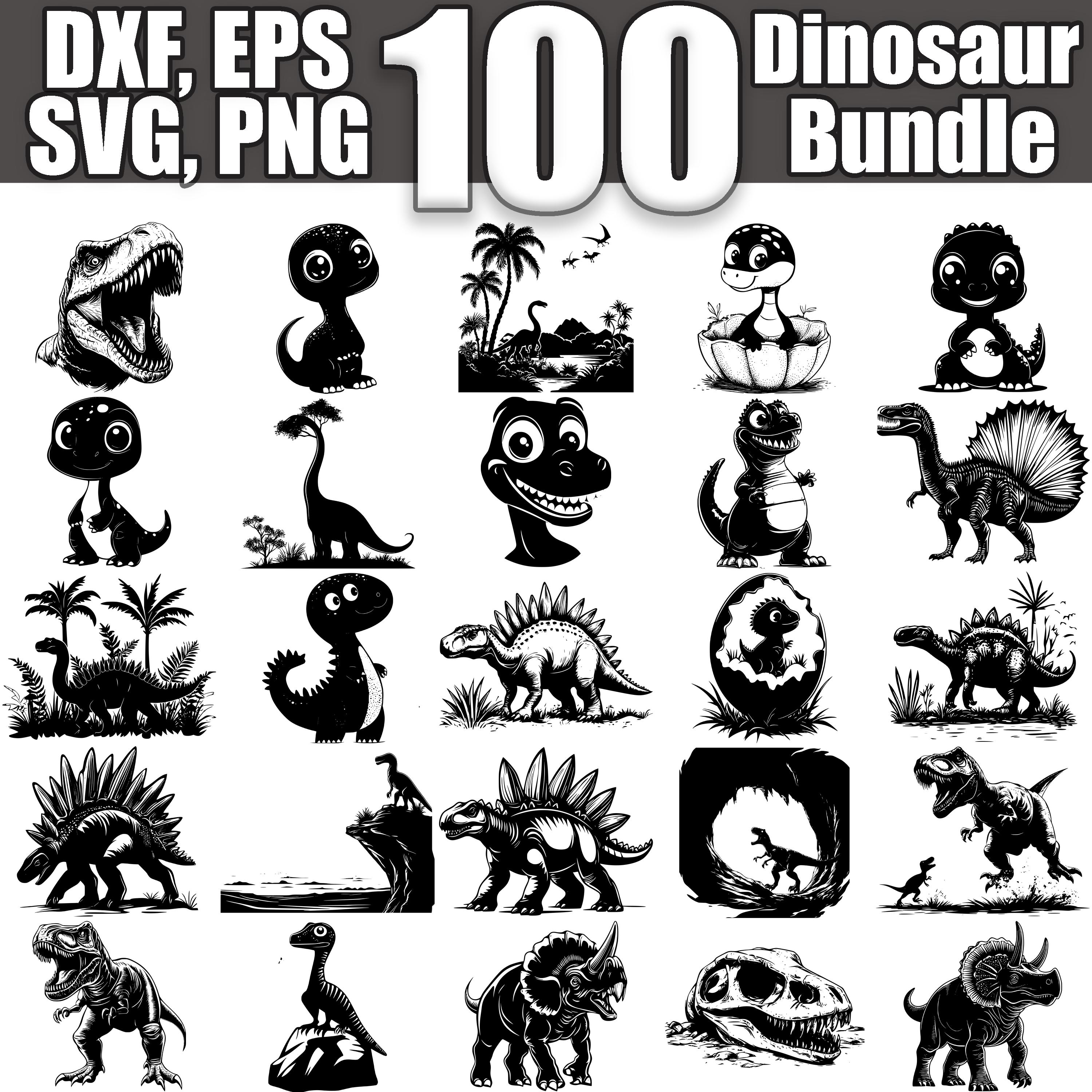Dinosaur SVG Bundle, Set of 100, Instant Digital Download Svg Png Dxf ...