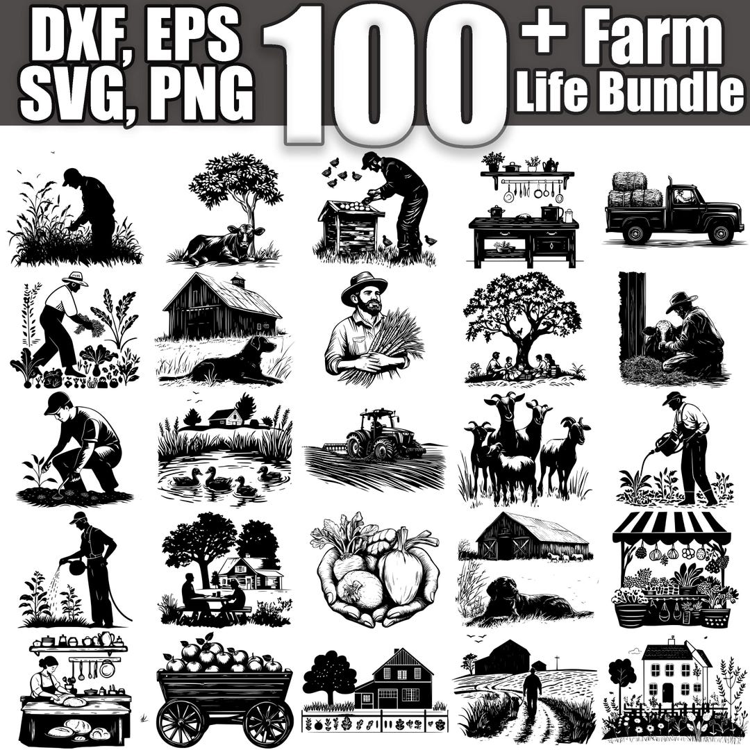 Farm Life SVG Bundle, Set of 100, Instant Digital Download Svg Png Dxf ...