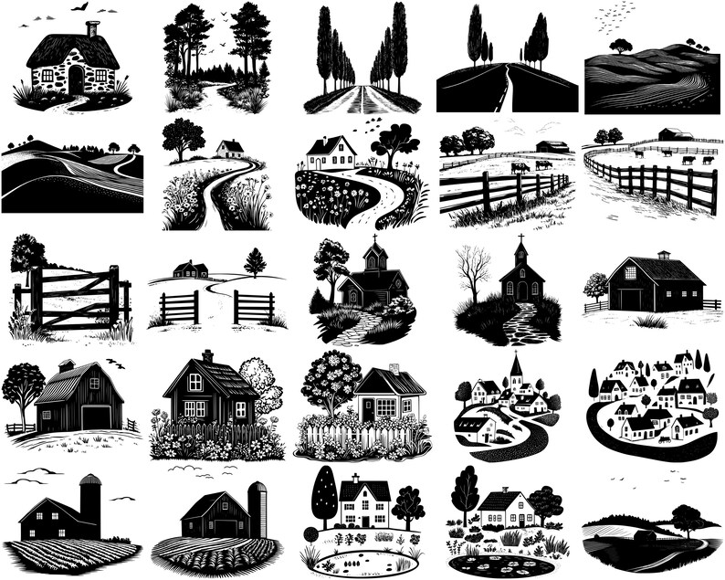 Countryside SVG Bundle, Set of 100, Instant Digital Download Svg Png ...