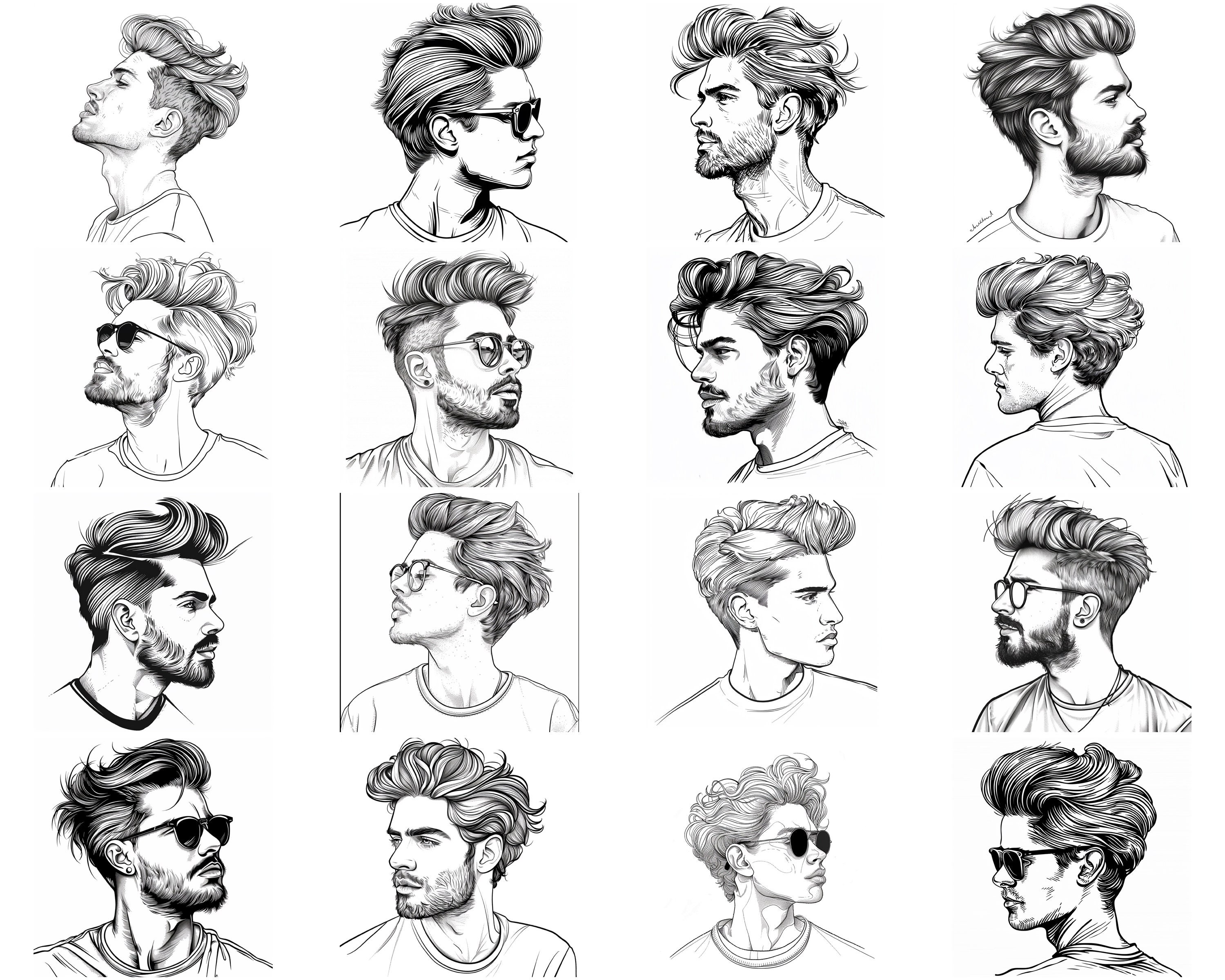 155+ Man Stylish Hair Style Procreate Brush Set | Stamps for Procreate ...
