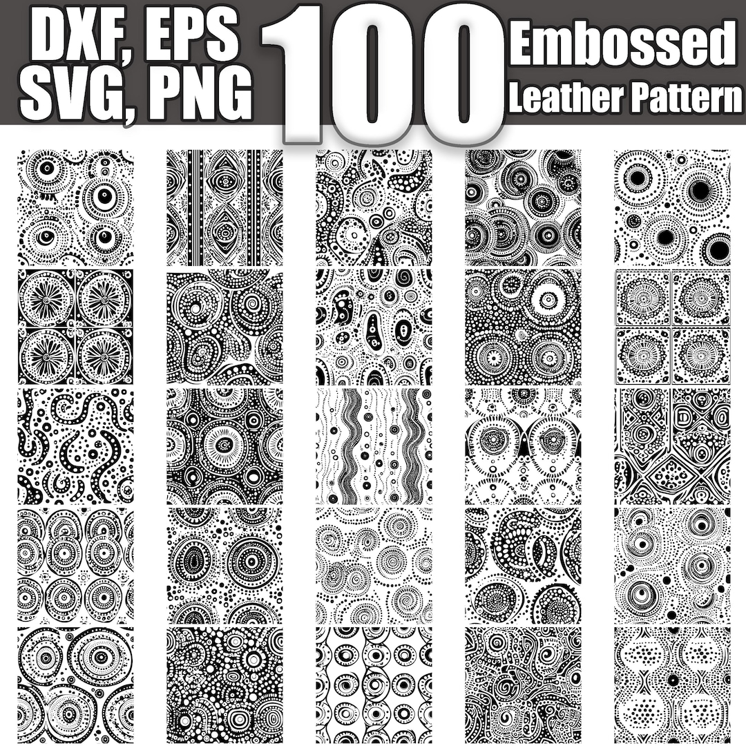 Embossed Leather Pattern SVG Bundle: 100 Seamless Designs (digital ...
